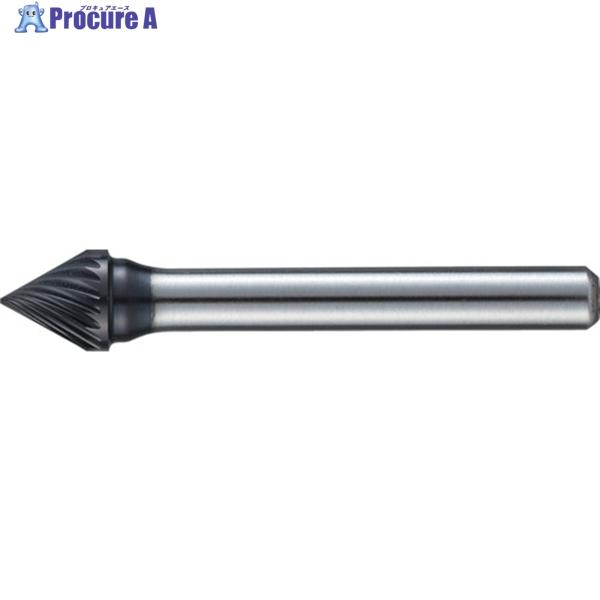 ●形状：テーパー●刃径(mm)：9.5●刃長(mm)：8.0●軸径(mm)：6●軸長(mm)：48.0●全長(mm)：56.0●最高使用回転数(rpm)：20000●オール超硬/ロー付：ロー付け●角度(°)：60●表面処理：チタンアルミナコ...