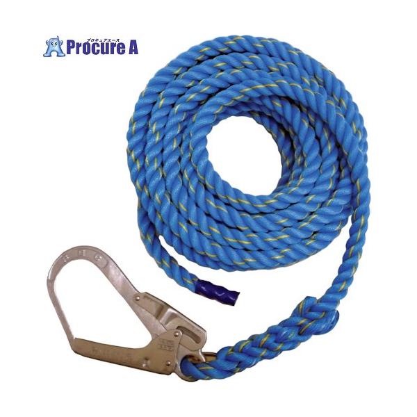 ●径(mm)：16●長さ(m)：7●ロープカラー：青(黄線入り)●ロープ太さ(mm)：φ16●仕上り長さ(m)：7●ロープ切断荷重(kN)：約32(約3250kgf)●フック部引張強度(kN)：14(約1420kgf)●仕様：片側フック付、...