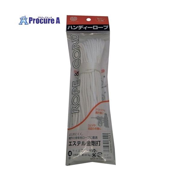 【送料都度見積】●色：白●長さ(m)：10●切断荷重(kgf)：約60●太さ(mmφ)：3●仕様：10mカット品●ロープ仕様：金剛打(12打ち)