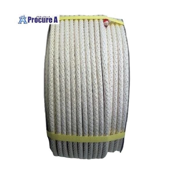 【送料都度見積】●色：生成り(白)●長さ(m)：150●包装形態：ドラム巻●太さ(mmΦ)：8●ロープ仕様：12打ち、芯あり●ロープ切断荷重(kgf)：約230