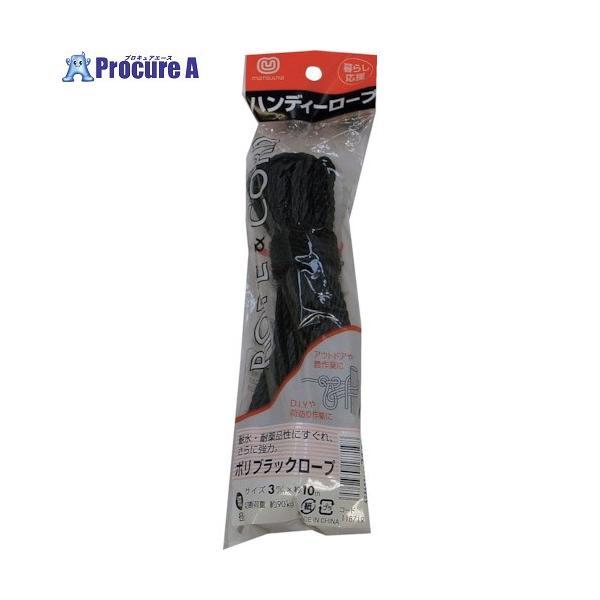 【送料都度見積】●色：黒●長さ(m)：10●切断荷重(kgf)：約90●太さ(mmφ)：3●仕様：10mカット品●ロープ仕様：3打ち