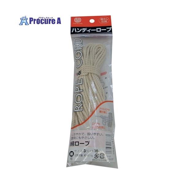 【送料都度見積】●色：生成り（白）●長さ(m)：10●切断荷重(kgf)：約40●太さ(mmφ)：3●仕様：10mカット品●ロープ仕様：3打ち