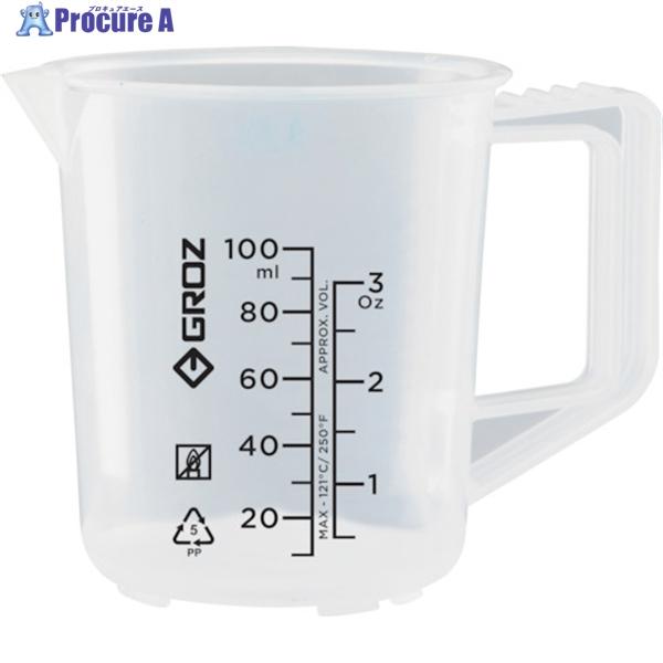 ●容量(ml)：100●目盛間隔(ml)：20●外径(mm)：64●高さ(mm)：74●耐熱温度(℃)：100●タイプ：取手付●幅(mm)：65●奥行(mm)：95