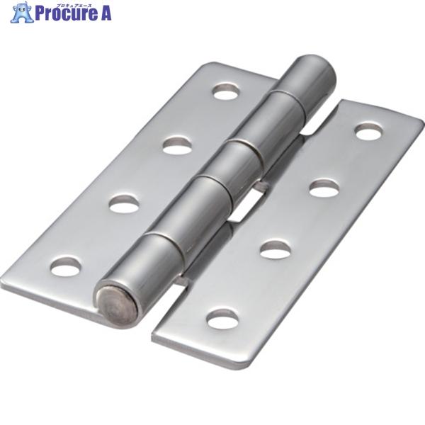 ●全長(mm)：100●幅(mm)：60●厚さ(mm)：3●ねじ穴数：8●穴径(mm)：6.4●耐荷重(kg)2個使用時：30●取付方法：木ねじ(別売)●表面処理：鏡面バフ研磨仕上げ●軸径(mm)D2：12.3