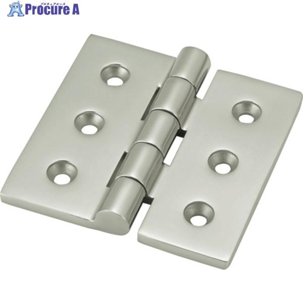 ●全長(mm)：100●幅(mm)：100●厚さ(mm)：6●ねじ穴数：6●穴径(mm)：6●耐荷重(kg)2個使用時：85●取付方法：木ねじ(別売)●表面処理：鏡面バフ研磨仕上げ●軸径(mm)D2：18●D1(mm)：16