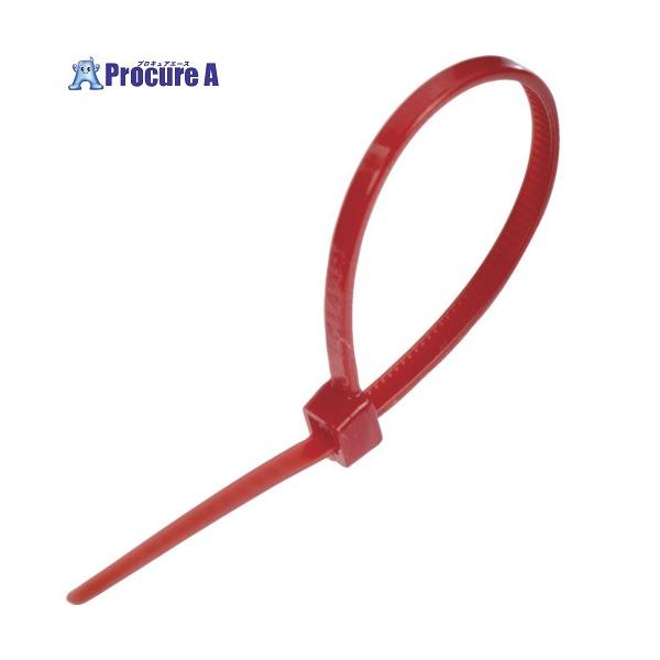 ●色：赤●幅(mm)：2.5●長さ(mm)：100●厚さ(mm)：1.1●最大結束径(mm)：22●引張強度(N)：78.4●一度締めると、切断しない限り外すことはできません。