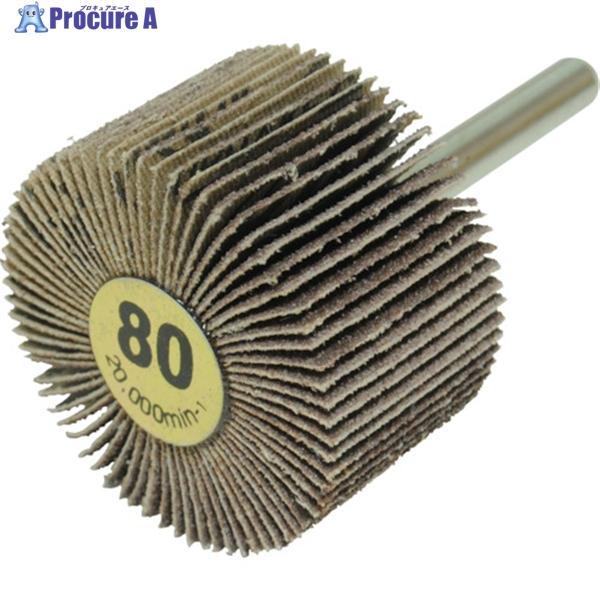 ●粒度(#)：80●外径(mm)：40●幅(mm)：25●軸径(mm)：6●軸長(mm)：40●羽根枚数(枚)：約72