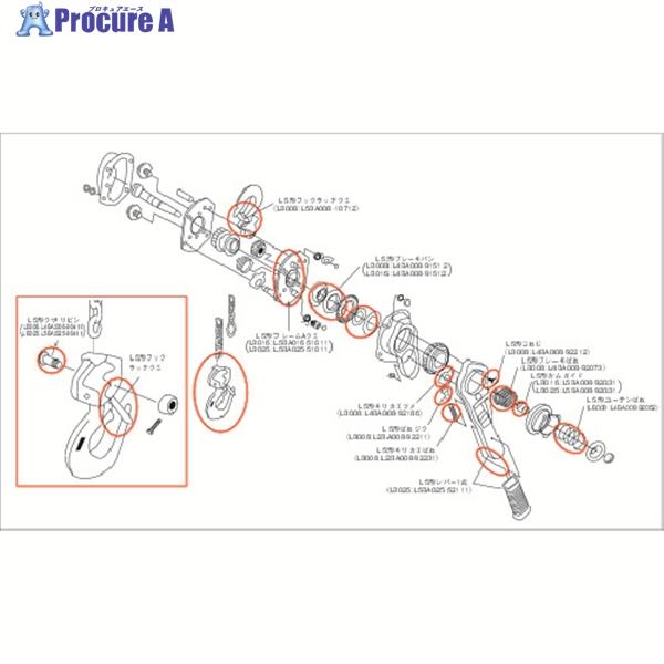 ●品名：キリカエバネ●適合機種：L4（3/4t）、L5（0.8t、1.0t、1.6t、2.5t）