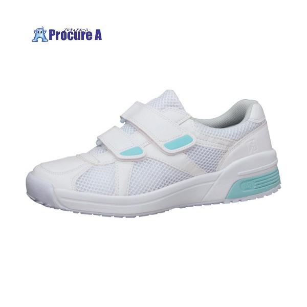 【送料都度見積】●寸法(cm)：28.0●色：ホワイト／ブルー●足幅サイズ：EEE●規格：JIS T 8103(一般静電作業靴に準拠)
