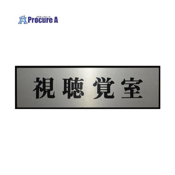 【送料都度見積】 ※個人宅様送り不可 ●表示内容：視聴覚室●取付仕様：粘着テープ●縦(mm)：60●横(mm)：200●厚さ(mm)：3●色：・シルバー・黒