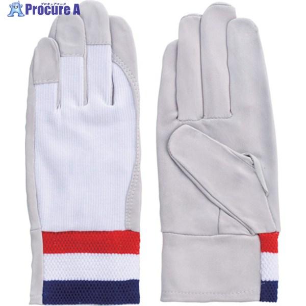 ●色：ホワイト●サイズ：LL●全長(cm)：24.0●手のひら周り(cm)：21.0●中指長さ(cm)：8.8●厚さ(mm)：0.6〜0.8●袖口タイプ：パイルゴム●リストカラー：赤白青●当て：なし