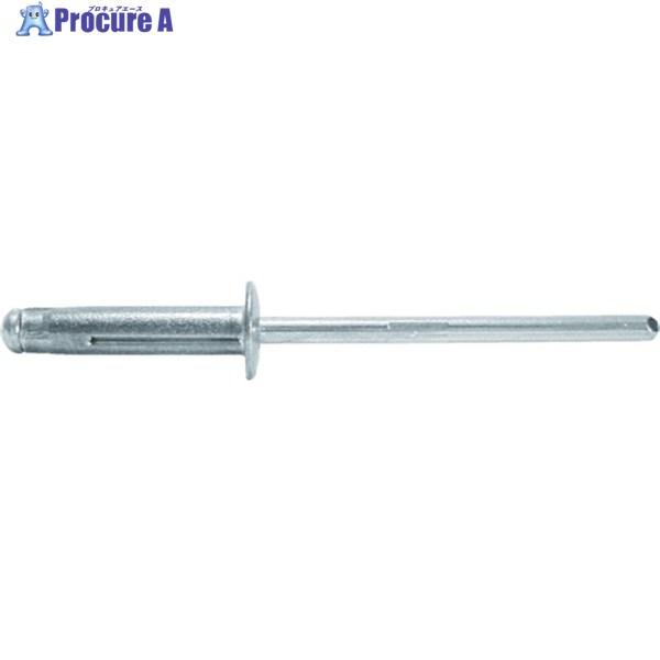 ●リベット径(mm)：4.1●リベット長(mm)：25.7●フランジ径(mm)：8.0●かしめ板厚(mm)：5.6〜9.6●下穴径(mm)：4.3●せん断強度(N)：800●引張強度(N)：1000