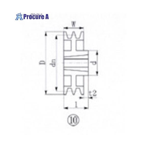 【送料都度見積】●データム径(mm)：280●溝数：2●適合ブッシング：2517●図面番号：10●幅(mm)：44●適合ベルト：B、BX、5V、5VX、SPB●適用ベルト：B、BX、5V、5VX、SPB
