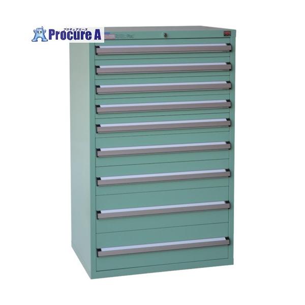 ※個人宅様送り不可 ●間口(mm)：793●奥行(mm)：557●高さ(mm)：1281●最大積載量(kg/台)：1200●均等積載量(kg/段)：100●本体色：若草●引出し：D100×5、D150×2、D200×2●引出し(段)：9●オ...