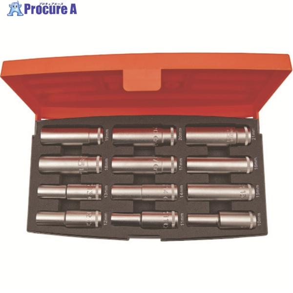 ●差込角(mm)：12.7●対辺形状：6角●セット内容(点)：12●ソケット内容(mm)：10、11、12、13、14、15、16、17、18、19、20、21●ケース寸法(mm)：280×155×45