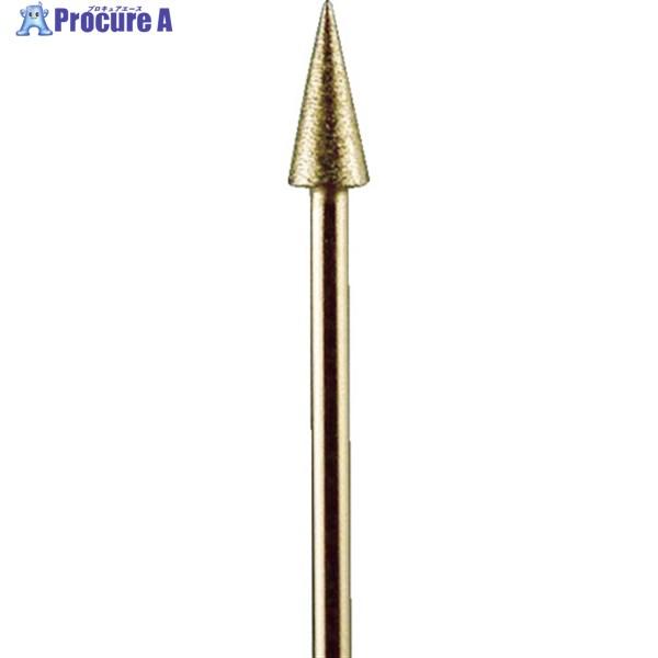 ●粒度(#)：140●刃径(mm)：5●刃長(mm)：11●軸径(mm)：2.34●全長(mm)：48.5●最高使用回転数(rpm)：50000●形状：円錐先尖