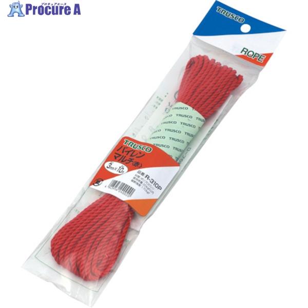 ●色：赤●線径(mm)：3●長さ(m)：10●包装形態：袋入●ロープの打ち方：3つ打