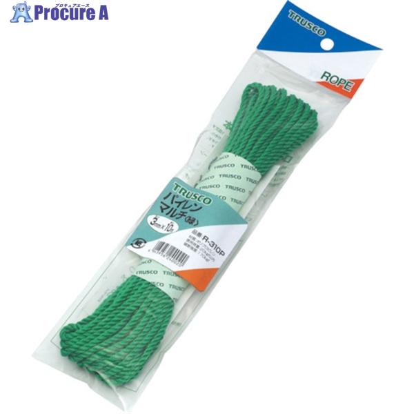 ●色：緑●線径(mm)：3●長さ(m)：10●包装形態：袋入●ロープの打ち方：3つ打