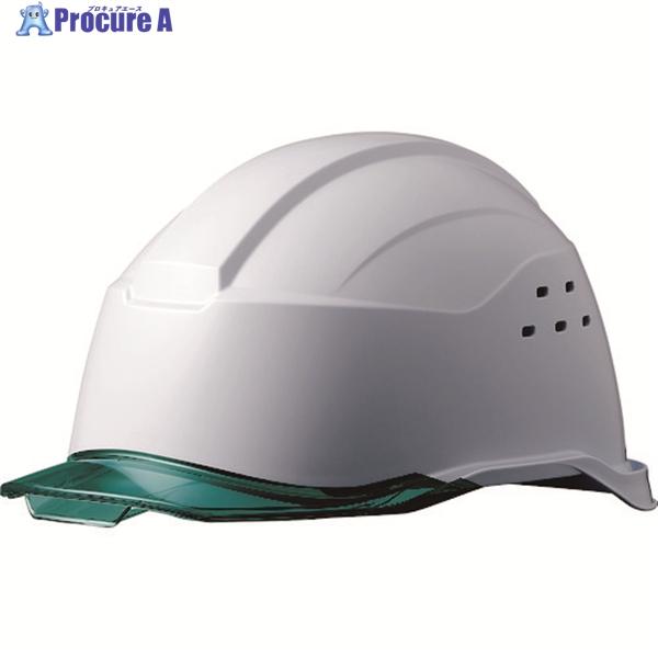 ●帽体色：ホワイト●バイザー色：グリーン●シールド色：クリア●頭囲(cm)：52.5〜63●衝撃吸収ライナー有無：有●通気孔有無：有り●飛来・落下物用