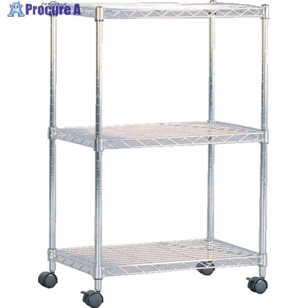 ●間口(mm)：550●奥行(mm)：350●高さ(mm)：830●有効間口(mm)：494●パイプ径(mm)：19●棚段数(段)：3●均等積載量(kg/段)：50●最大積載量(kg/台)：150(静止時)75(移動時)●棚板調整ピッチ(m...