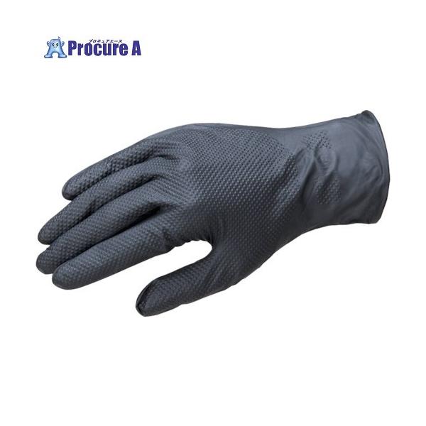 ●色：ブラック●サイズ：L●全長(cm)：24●手のひら周り(cm)：22.8●中指長さ(cm)：8.7●厚さ(mm)：0.2●粉(あり・なし)：なし●すべり止め：あり●エンボス加工：全面（菱形）●食品衛生法：適合●左右の区別：左右兼用