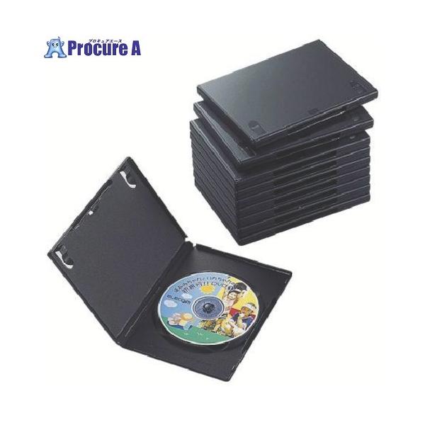 【代引決済不可】  ●色：ブラック●重量(g)：74●収納枚数：CDまたはDVD1枚、●入り数：10●インデックスシール：○●その他：インデックスシール=3シート(背ラベル12枚、アイコンシール42枚)●サイズ：W136mm×D15mm×H...