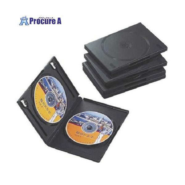 【代引決済不可】  ●色：ブラック●重量(g)：76●収納枚数：CDまたはDVD2枚●入り数：5●インデックスシール：○●その他：インデックスシール=2シート(背ラベル8枚、インデックスシール28枚)●サイズ：W136mm×D15mm×H1...