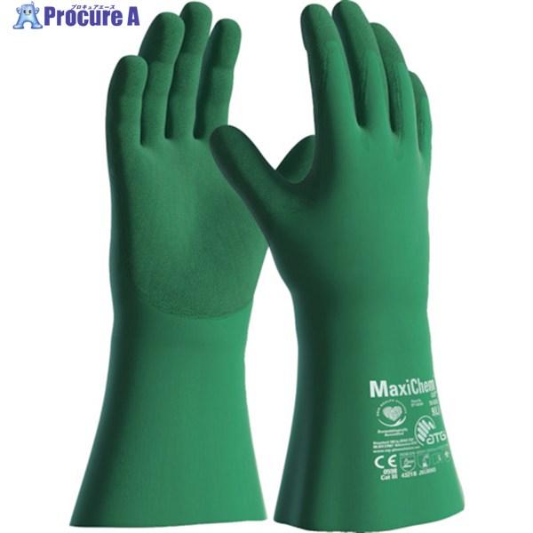●色：グリーン●サイズ：XL●全長(cm)：35.0●手のひら周り(cm)：24.0●中指長さ(cm)：9.0●厚さ(mm)：1.1●EN ISO 374-1:2016規格：Type A J.K.L.M.N.O●すべり止め：あり●EN388...
