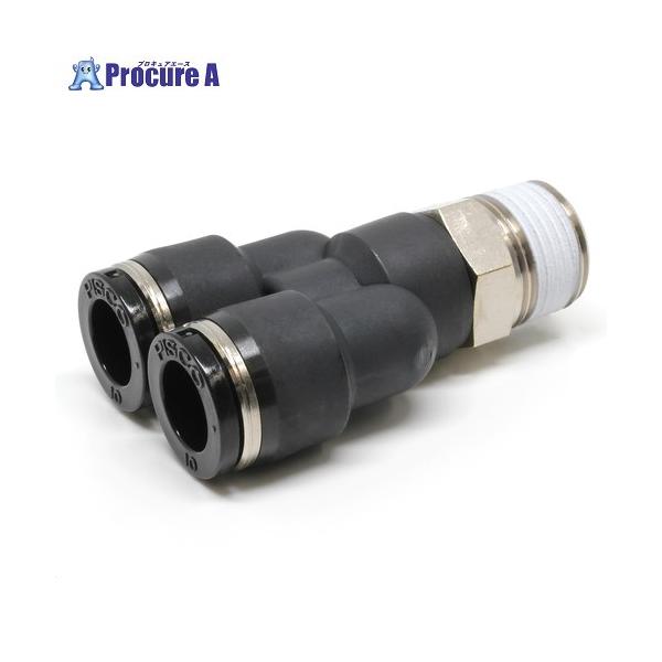 【送料都度見積】●最高使用圧力(MPa)：1.0●使用流体：空気、水●使用温度範囲(℃)：0〜60(凍結なきこと)●使用圧力：-100kPa●形状：ブランチワイ●色：開放リング：ライトブルー、樹脂本体：ライトグレー●適用ネジサイズ：R3/8