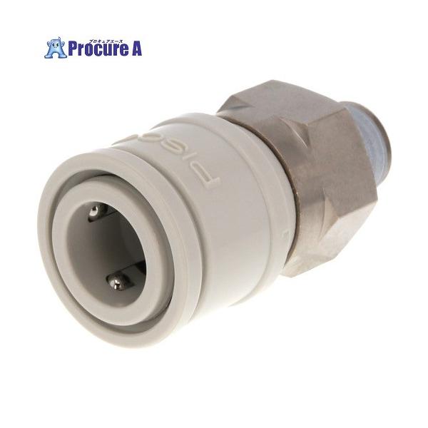 【送料都度見積】●最高使用圧力(MPa)：0.9●使用流体：空気●使用温度範囲(℃)：0〜60(凍結なきこと)●使用圧力：-100kPa●ネジサイズ：R3/8●形状：ソケット●有効断面積(［［ＭＭ２］］)：20●色：ライトグレー