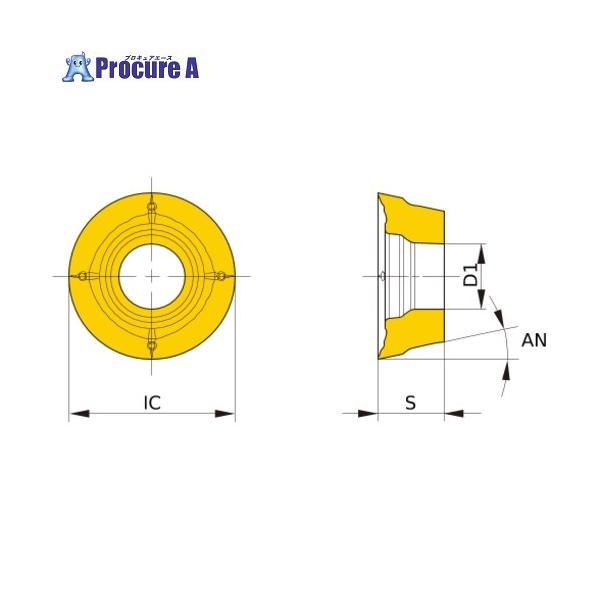 【送料都度見積】●適合被削材：P種、K種●チップ形状：円形●内接円IC(mm)：10●厚さS(mm)：3.97●主逃げ角AN(°)：11●コーティング：MV1020