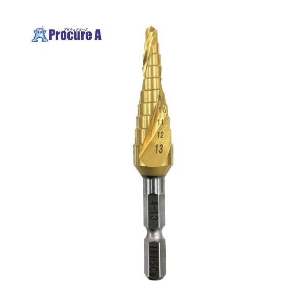 ●段幅(mm)：4●段数(段)：10●シャンク径(mm)：6.35●穴あけ寸法(φ)：4.0/5.0/6.0/7.0/8.0/9.0/10.0/11.0/12.0/13.0●全長(mm)：81.5●刃数(枚)：2●シャンク形状：六角●刃径(...