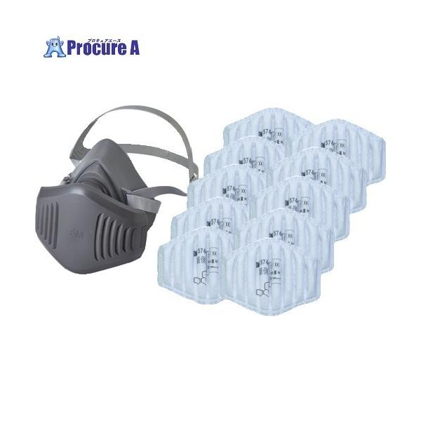 ●サイズ：M/L●粒子捕集効率(%)：95.0以上●吸気抵抗(Pa)：80以下●排気抵抗(Pa)：70以下●適合ろ過材：5744J●適合吸収缶（有機ガス用）：3301J-55、3301J-100、3311J-55-S1、3311J-100-...