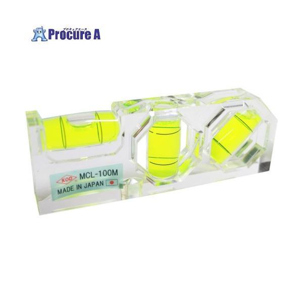 【送料都度見積】●長さ(mm)：100●高さ(mm)：35●厚さ(mm)：15●マグネット：1カ所●本体色：クリア●気泡管色：黄緑●精度：±2.5mm/m=±0.1433°以内●感度：0.5mm/m=0.0286°●気泡管タイプ：本体一体型...