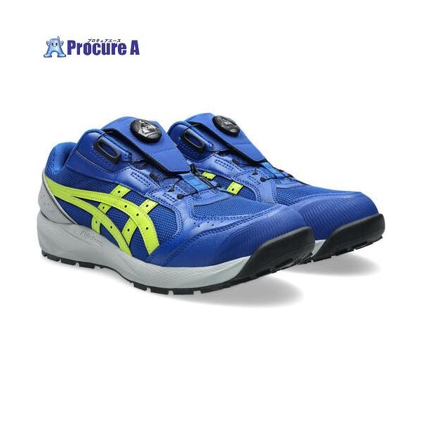 【送料都度見積】●寸法(cm)：27.5●足幅サイズ：EEE相当●色：アシックスブルー×ネオンライム●規格：JSAA規格 A種●耐圧迫荷重(kN)：10±0.1