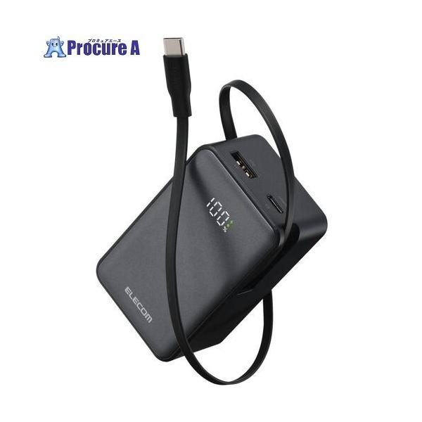 ●色：ブラック●ポート数：USB Type-Cポート×1、USB-Aポート×1、本体一体型USB Type-Cケーブル×1●幅(mm)：51●奥行(mm)：37●高さ(mm)：82●容量(mAh)：3.65V/10000mAh 36.5Wh...