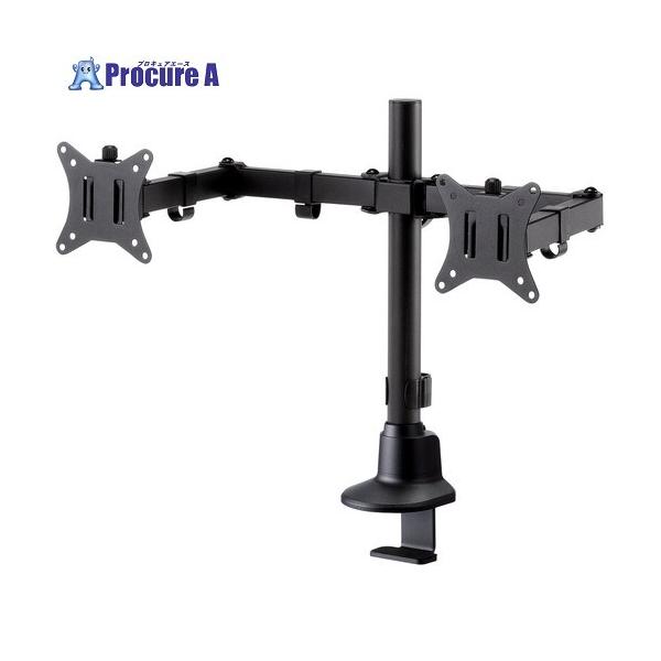 ※個人宅様送り不可 ●色：ブラック●耐荷重(kg)：18(モニター1台あたり9まで)●適合モニターサイズ：32インチ●取付方法：クランプ、グロメット●クランプ可能厚(mm)：10〜50●グロメット可能厚(mm)：10〜55●画面数：2台●支...