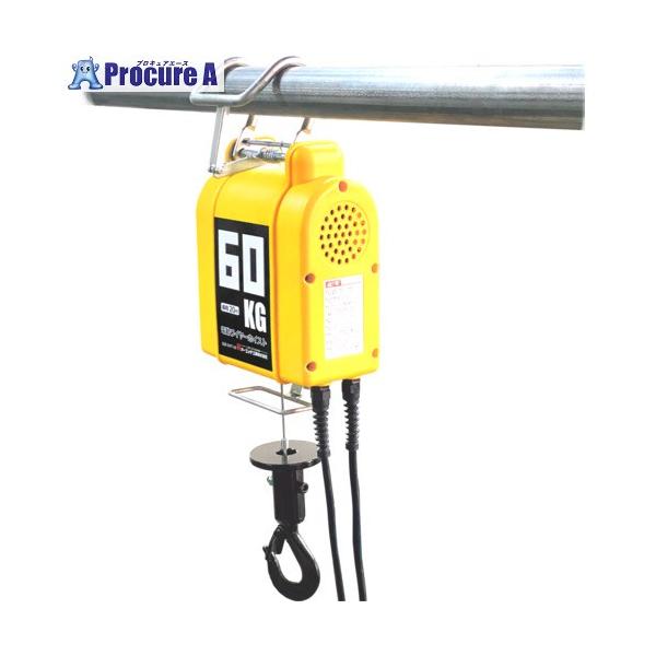 【送料都度見積】●定格荷重(t)：0.06●標準揚程(m)：20●電源(V)：100●巻上速度(m/min)：12●電源コード長さ(m)：3●操作コード長さ(m)：3