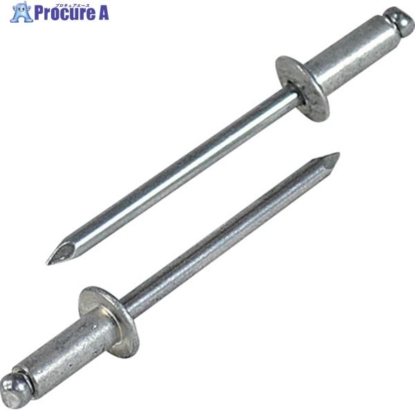 ●リベット径(mm)：4.0●リベット長(mm)：12.2●フランジ径(mm)：8.0●かしめ板厚(mm)：4.8〜8.0●下穴径(mm)：4.1〜4.2●せん断強度(N)：1150●引張強度(N)：1640