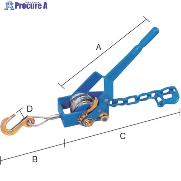 ●最大使用荷重(t)：0.4●ワイヤー径(mm)：6●寸法(mm)A：235●寸法(mm)B：145〜1.335●寸法(mm)C：230●寸法(mm)D：18●適合取替ワイヤ：ON-6W●ワイヤ長(m)：1.6●ワイヤ長さ(m)：1.6