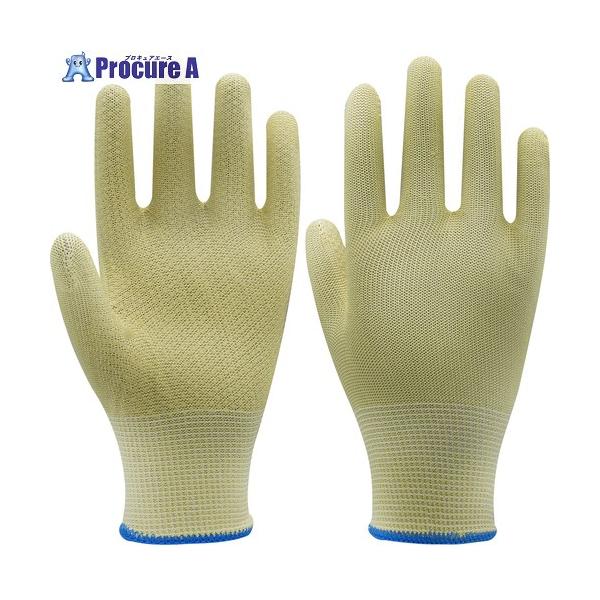 ●色：イエロー●サイズ：M●全長(cm)：22.0●手のひら周り(cm)：20.8●中指長さ(cm)：7.3●厚さ(mm)：0.8●ゲージ数：13●EN388 2016規格：134XF●リストカラー：ブルー●すべり止め：あり●耐切創レベル：3/F