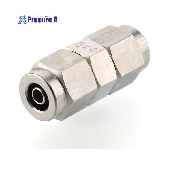 ●六角対辺(mm)：12●最高使用圧力(MPa)：チューブの最高使用圧力に準じます●使用流体：空気、水、その他●使用温度範囲(℃)：チューブの使用温度に準じます。（凍結なきこと）●適合チューブ外径×内径D(mm)：6×4●使用真空圧力(kP...