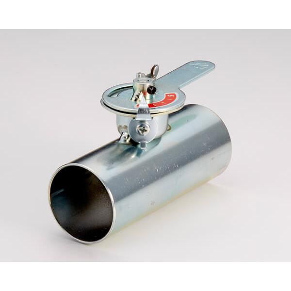 空気の流れる量を調節するダンパーです。羽の開放または閉鎖を手動でハンドル操作します。