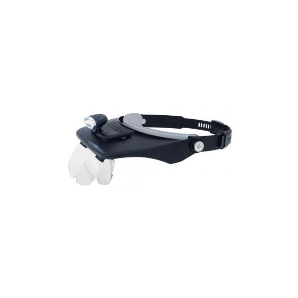 【送料無料】便利なライト付ヘッドルーペLEDライト付で暗いところでも手元を明るく拡大します。頭に装着できるので両手が使えます。メガネをかけたまま使用できます。交換レンズ付き。【あすつく対象外商品】【お取り寄せ商品、4〜7営業日前後で発送予定】