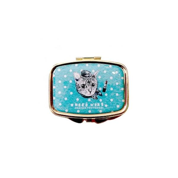 【メール便対応】ネコたちとドット柄がかわいいアクセサリーケースリトグラフタッチで描かれたネコたちとドット柄がかわいい「NEKO WORK」アクセサリーケースです。内側の仕切りは取り外し可能。お気に入りのアクセサリーを入れるのにもぴったりです...