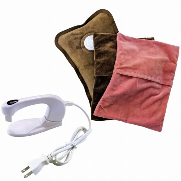 【優良配送】フワッと柔らかくて心地よい、カバー2色付き♪ポカポカ湯たんぽ、蓄電式で繰り返し使えてとっても経済的。コードレスタイプなので、どこでも使用できて持ち運びにも便利！充電時間が「約12分」と、とっても早いのでサッと使えていつでもぽかぽ...