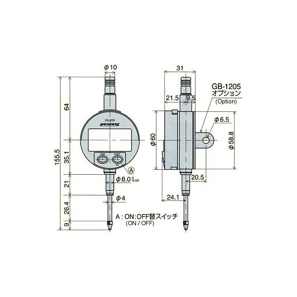 ■裏蓋　アジャストバック GB-1205の特長●耳金付き裏ぶた●DG-205/DG-257用オプションメーカー：尾崎製作所(PEACOCK）