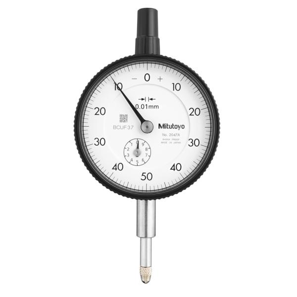 ■標準形ダイヤルゲージ 2047Aの特長●外枠の外径φ57mm、目量0.01mmの標準ダイヤルゲージ●外側クランプ、リフティング用レバー(オプション)は左右どちらにも取り付け可能●取り付け、取り外しは工具不要●前面からの水や油の侵入を防止す...