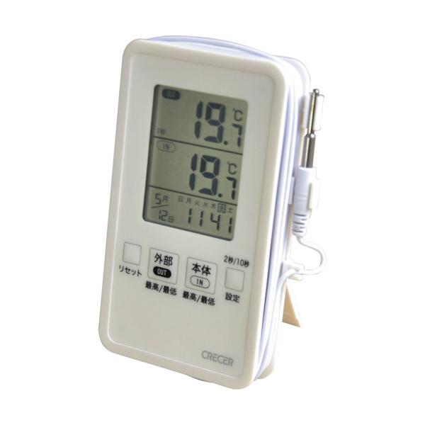 ■IN-OUTデジタル温度計 AP-09Wの特長●外部と本体、2ヶ所の温度を同時に測定可能です●測定温度範囲(℃)：-10〜50●温度最小表示(℃)：0.1●幅(mm)：80●奥行(mm)：19●高さ(mm)：122●電源：単4乾電池×1(...