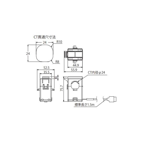 ■分割型CT コネクタ/ロガー部接続用 ZN-CTS11-200Aの特長●電力ロガー：ロガー部ZN-CTX21、ZN-CTX21-A用の専用CTです●ケーブル長：1.5m※ロガー部は別売です●一次側定格電流：200A●二次巻線：3,000タ...